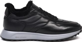 Baldinini Sneaker aus genarbtem und Nappaleder - - Shoes - Herren - Schwarzk - 43 EU