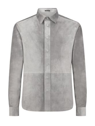 Tom Ford Mens Shirt Calfskin Grey