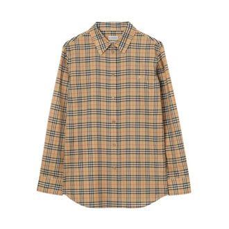 Burberry Femme, Blouses et Chemises, Beige, Taille: 36 FR Chemise en popeline &agrave; carreaux