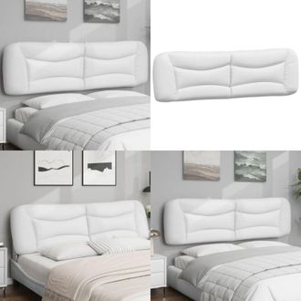 vidaXL Kopfteil-Kissen Wei&szlig; 180 cm Kunstleder - Kopfteil - Bettw&auml;sche - Schlafzimmer Dekoration - Polsterkissen - Lederoptik - Home & Living