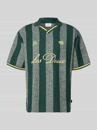 Les Deux Loose Fit Poloshirt mit V-Ausschnitt