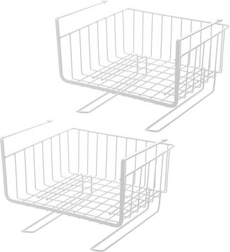 BESPORTBLE NUOBESTY 2 St&uuml;ck Schrank Lagerregal aus Robustem Eisen Wei&szlig; Mehrschichtiges Trennwandregal f&uuml;r K&uuml;che und Schrank Vielseitiges H&auml;ngeregal zur Platzspar