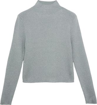 s.Oliver Strickpullover mit Metallic-Effekt und Stehkragen