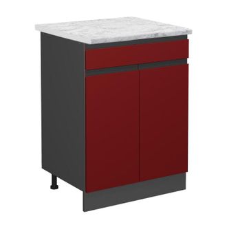 Vicco Meuble bas de cuisine R-Line, Rouge, 80 cm ap Marbre