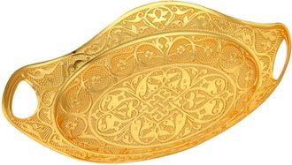 TOPBATHY Snackteller Aus Metall Tragbares Serviertablett F&uuml;r S&uuml;&szlig;igkeiten Und Desserts Wiederverwendbarer Anbietschale F&uuml;r Zuhause Und B&uuml;ro Filigranes Design Mi