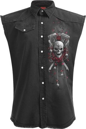 Spiral Dotd Bikers - Sleeveless Stone Washed Worker Schwarz - XXL