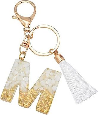 Generic Porte-cl&eacute;s de voiture en r&eacute;sine translucide avec pendentif en forme de lettre color&eacute;e, m, M