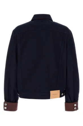 J.W.Anderson Mens Blue Denim Jacket Bluered Exterior: Cotton Giubbini