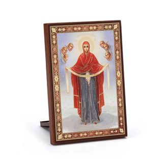 NKlaus Maria Schutz - Holz Ikone 6x8cm Heiligenbild christlich - religi&ouml;s Ikonografie 2306