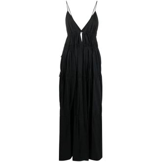 SIMKHAI Schwarzes Baumwoll Midi Kleid - - Dresses - Damen - Schwarzk - S