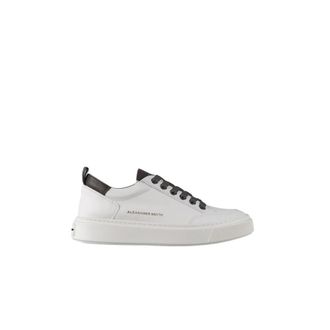 Alexander Smith Bond M&auml;nner in wei&szlig;em Ziegenleder und gr&uuml;nen Ledereinzelheiten - - Shoes - Herren - Wei&szlig; - 41 EU