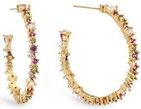 Singularu Boucles doreilles Estellar Colors L. Anneaux en Laiton avec Plaqué Or 18Kt. Fermoir Poussette. Bijoux pour Femme