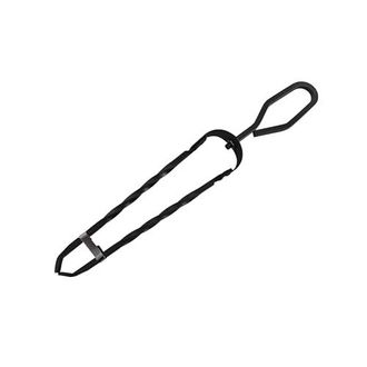 Relaxdays Kaminholzzange, Schmiedeeisen, 46 cm lang, Kaminzange f&uuml;r Holz & Briketts, Feuerzange Kamin, Ofen, schwarz