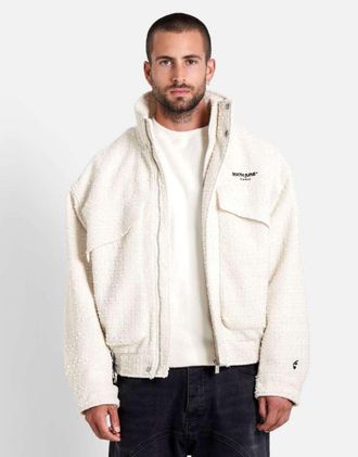 Sixth June Jacke aus zwei Stoffen in Beige-Neutral