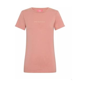 One Teaspoon Rosa Logo T-shirt Bio-Baumwolle - - Tops - Damen - Rosa - 2XS