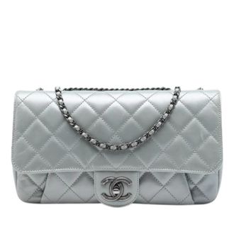 Chanel Pre-owned Gesteppte Falten Umh&auml;ngetasche - - Pre-owned - Damen - Grau - ONE SIZE