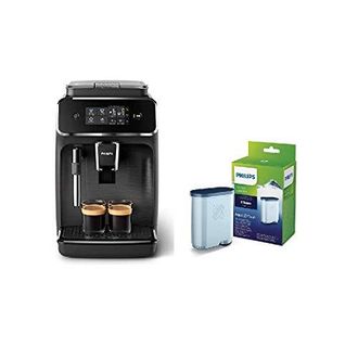 Philips EP2220/10 Machine Espresso automatique Séries 2200 Mousseur à Lait Noir Mat & Filtre à Eau et à calcaire CA6903/10