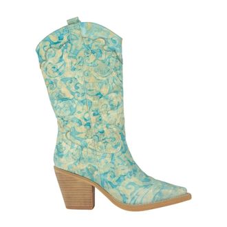 Alma En Pena Stiefelette mit Absatzstickerei - - Shoes - Damen - Blau - 39 EU
