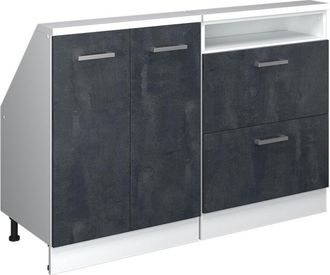 Vicco Ensembles de meuble de rangement sous pente Rion, noir b&eacute;ton/blanc, Lot de 2, Vicco