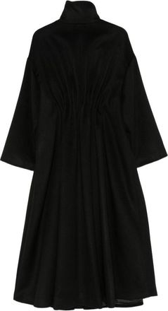 Emporio Armani Ruched Wool-Cashmere Coat - Black