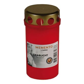 Bolsius Blosius Grablicht mit Deckel wei&szlig;