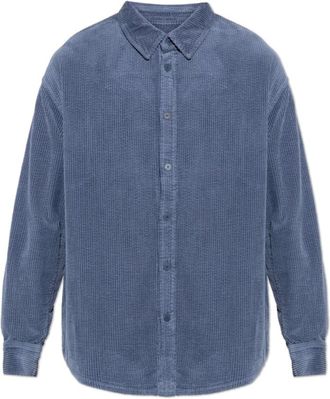 American Vintage Homme, Chemises, Bleu, Taille: XL Padow Corduroy Shirt
