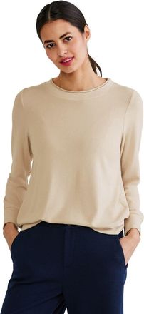 Street One Damen A319246 Langarmshirt, Light Smooth Sand Melange, 42 EU