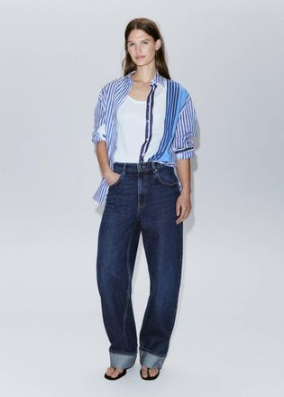 Mango Gestreiftes Hemd aus 100 % Baumwolle blau - Damen - XS - MANGO
