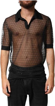 Dolce & Gabbana Homme, Tops, Noir, Taille: M Polo T-Shirt &agrave; Manches Courtes