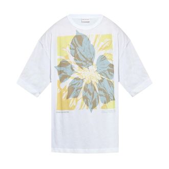 Dries Van Noten Homme, Tops, Blanc, Taille: L T-Shirt Col Rond