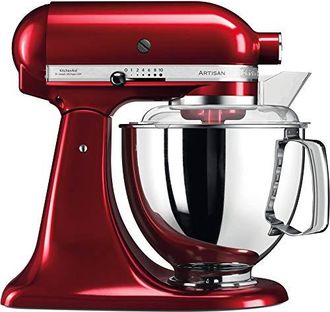 KitchenAid Robot Pâtissier - Artisan - Robot cuisine multifonctions à tête inclinable - Batteur avec 5 accessoires et 2 bols inox de 4,8 et 3 L - Pomme damour