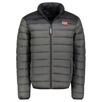 Geographical Norway Amigoclerc Men Basic Gris Fonce L - Doudoune Chaude Matelassee Homme Automne Hiver - Veste Manteau Chaud - Blouson Coupe Vent Manches Longues Rembourr