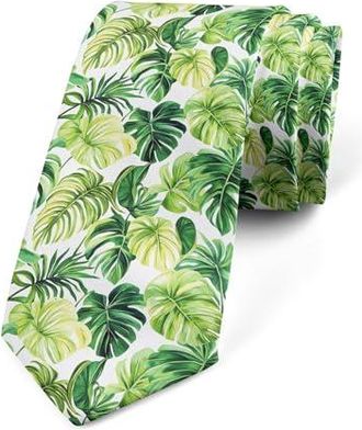Generic Cravate Pour Hommes Feuilles Blanches Vertes &Eacute;troit Tie &Eacute;l&eacute;gant Cravate DAffaires Pour Affaires L&Eacute;cole Mariage