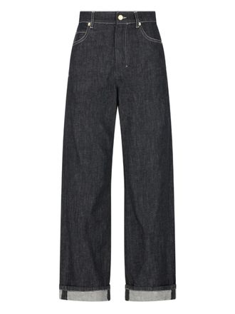 Max Mara cuffed stitching jeans - Blau