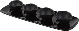 Holst Porzellan FD 132 SDS 5-tlg. Porzellan-Fondue-Set Schiefer Schwarz 1 Set