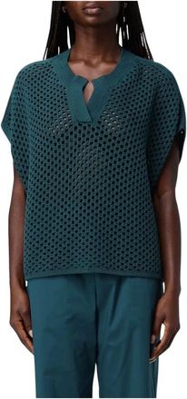 Liviana Conti Femme, Pulls, Bleu, Taille: 40 FR Tricot ras du cou
