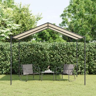 vidaXL Tente &agrave; auvent beige 3x3 m acier et tissu