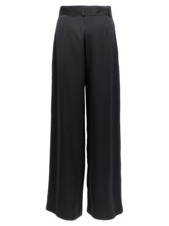 Jil Sander Wide-Leg Viscose and Silk Trousers - Black
