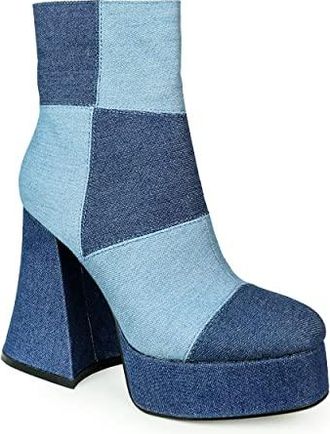 Lamoda Break à Two, Bateau de Cheville Femme, Denim, 40 EU