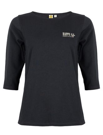 Roadsign Damen Langarmshirt Shirt mit positiven Print für inspirierende Alltagslooks schwarz, 2XL