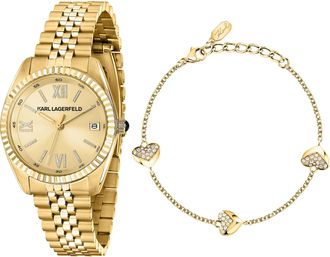Karl Lagerfeld Uhr und Armband Set KARL LAGERFELD R0553108501 Goldfarben