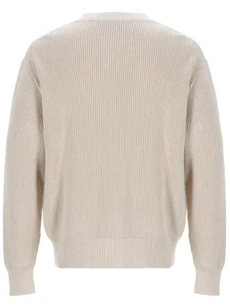 Lardini 100% Cotton Knit Cardigan - Beige