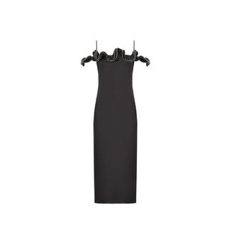 Coperni Satin-Midikleid in Schwarz