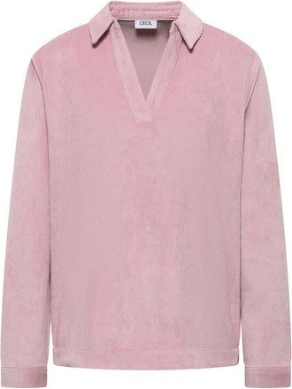 Cecil Langarmbluse Corduroy Splitneck Blouse