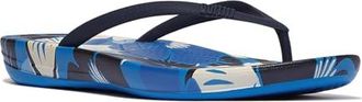FitFlop Womens Iqushion Flowerz Ergonomic Flip-Flops, bleu, 38 EU