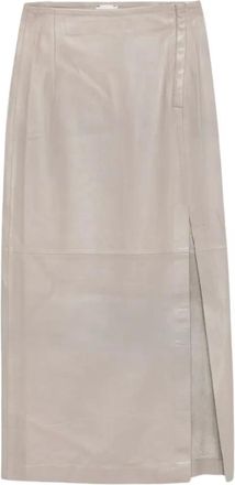 Alysi Jupe droite avec fente lat&eacute;rale - Femme - Jupes - Gris - Taille: 34 FR