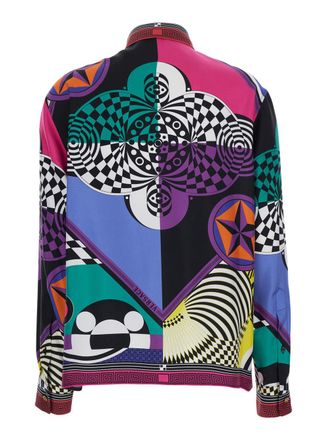 Versace Silk Scarf Print Shirt - Multicolor