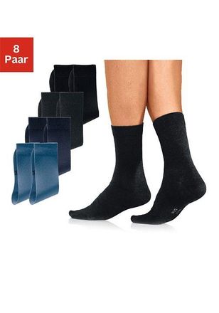 H.I.S Basicsocken H.I.S, Herren, Gr. 39-42, blau (schwarz, anthrazit, blau), Baumwolle, Elasthan, Polyamid, unifarben, elastisch, Socken, mit hohem Baumwoll