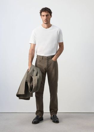 Mango Jean Bob regular-fit marron moyen - Homme - 38 - MANGO MAN