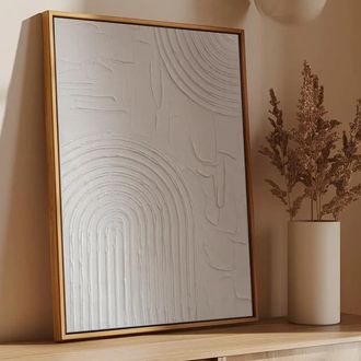 DekoArte Bilder Wandbilder Wohnzimmer in relief HALO 60x90cm - Bilder mit Rahmen Farbe Holz im Lieferumfang enthalten